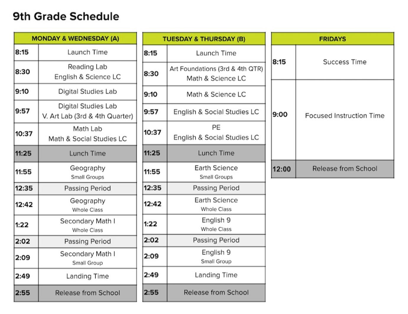 Career Path High | Learning Schedule